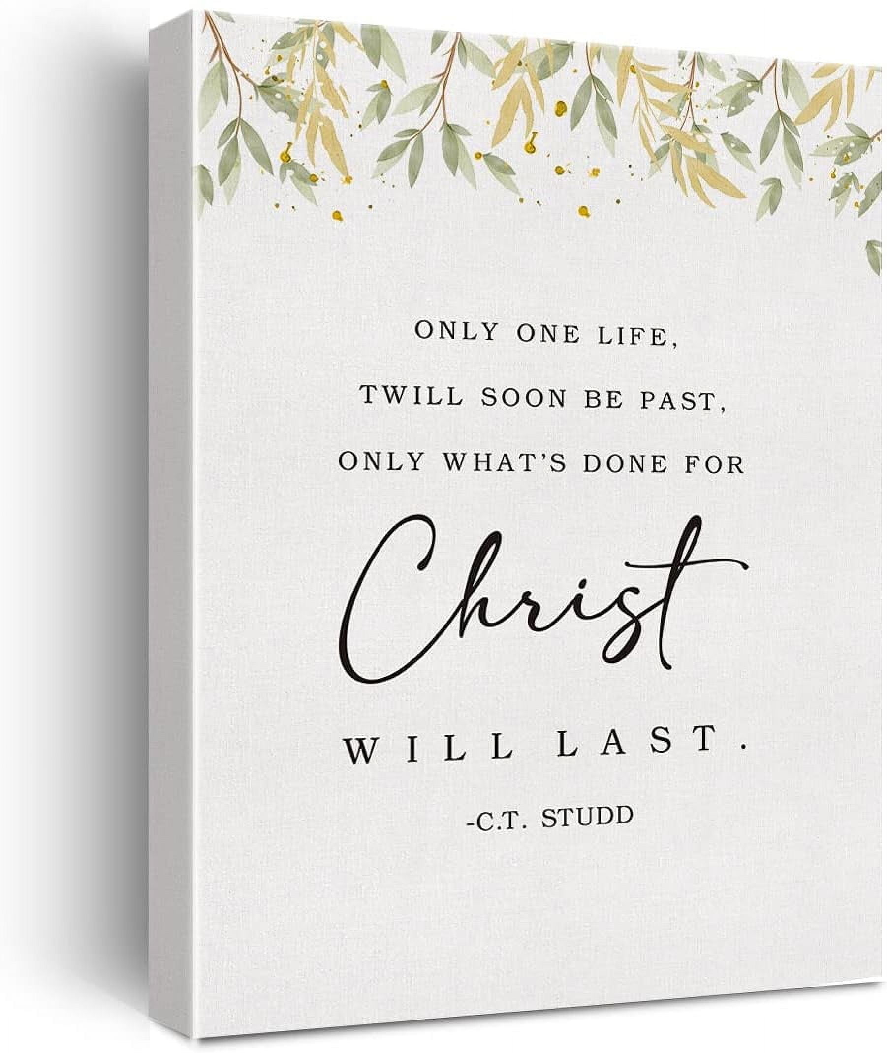 LXHB Bible Verse Watercolor Canvas Prt Decor Only One Life Twill Soon ...