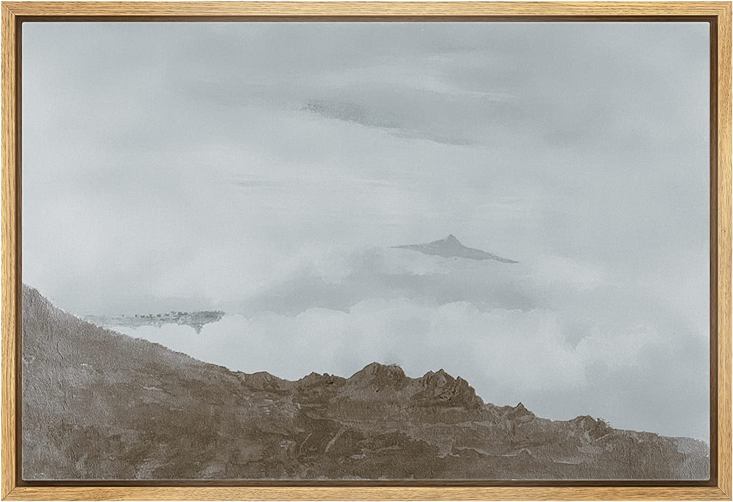 LXHB Canvas Prt Wall Art Brown Hill Over Foggy Terra Scenic Wilderness ...