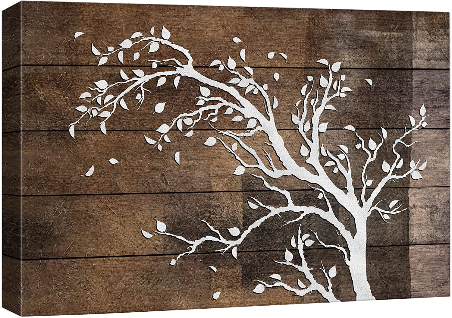 LXHB Canvas Prt Wall Art Forest Tree Silhouette Country Farmhouse Wood ...