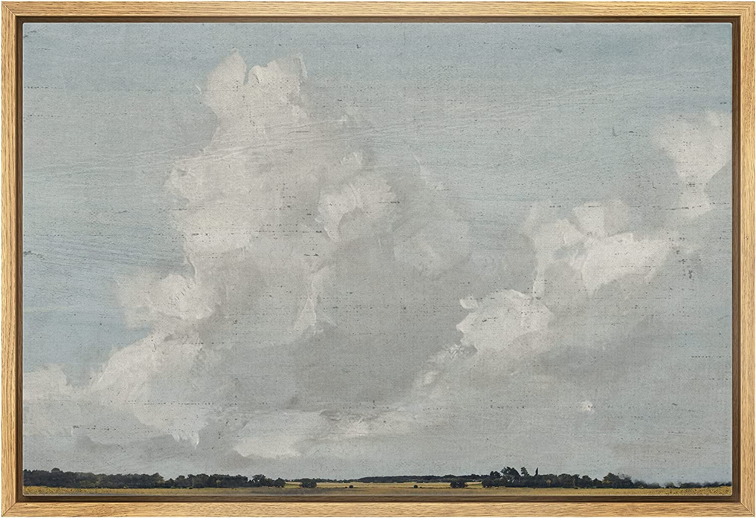 LXHB Canvas Prt Wall Art Gray Clouds Over Rustic Field Landscape Nature ...