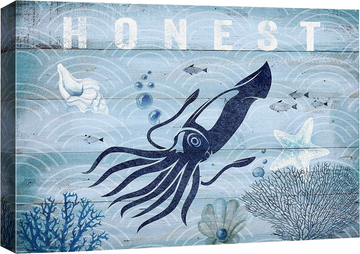 LXHB Canvas Prt Wall Art Honest Squid Prt with Starfish Amphibians ...