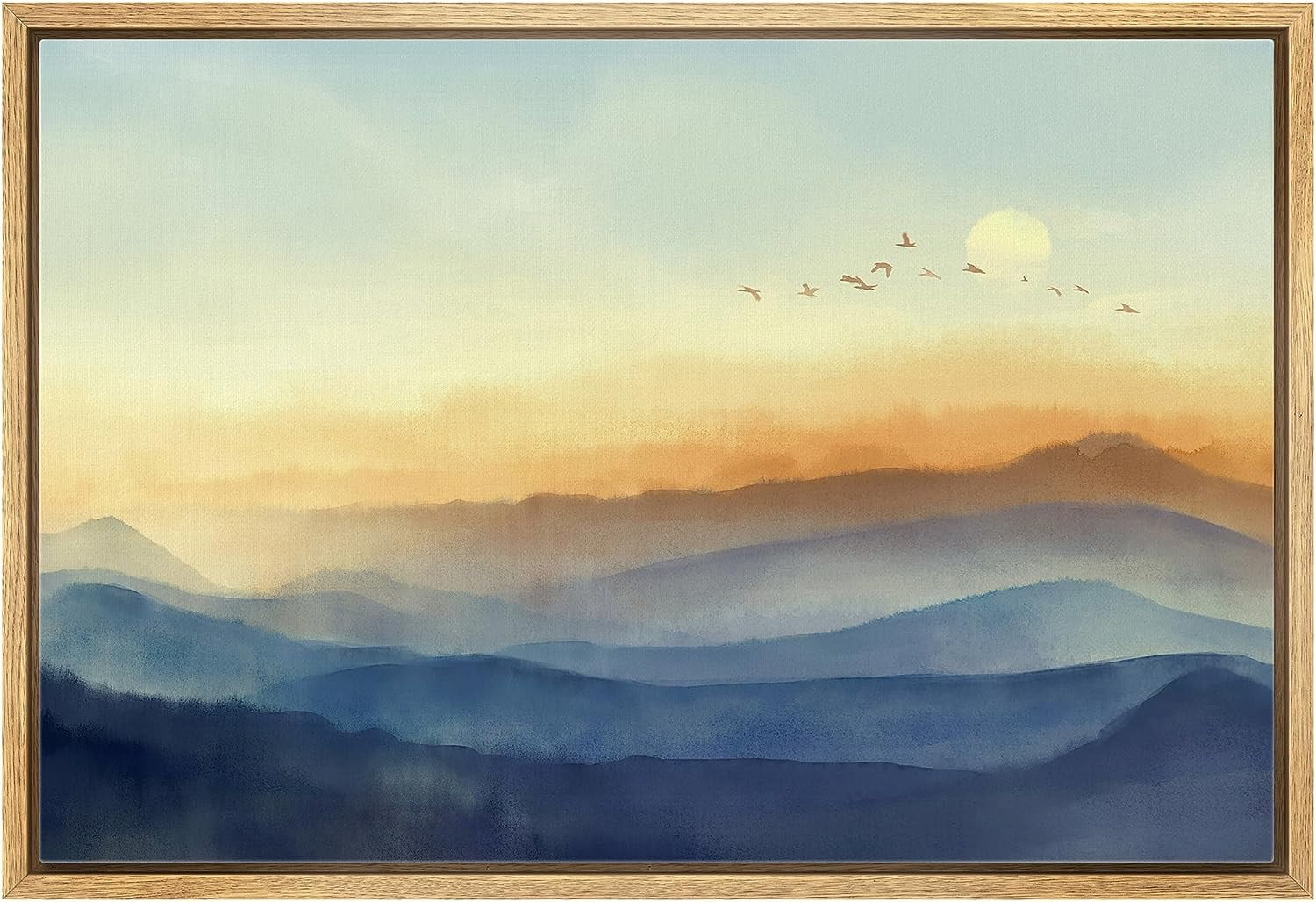 LXHB Canvas Prt Wall Art Sunset Pastel Sky Gradient Nature Wilderness ...