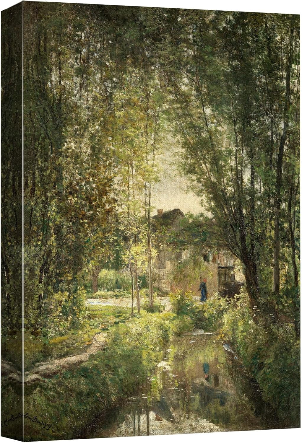 LXHB Canvas Prt Wall Art Tranquil Countryside Reflection Impressionist ...