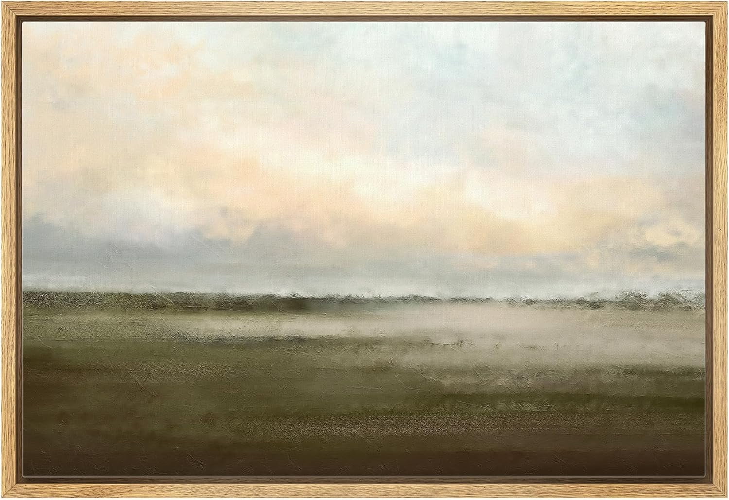 LXHB Canvas Prt Wall Art Watercolor Dusk Sky Over Green Field Nature ...