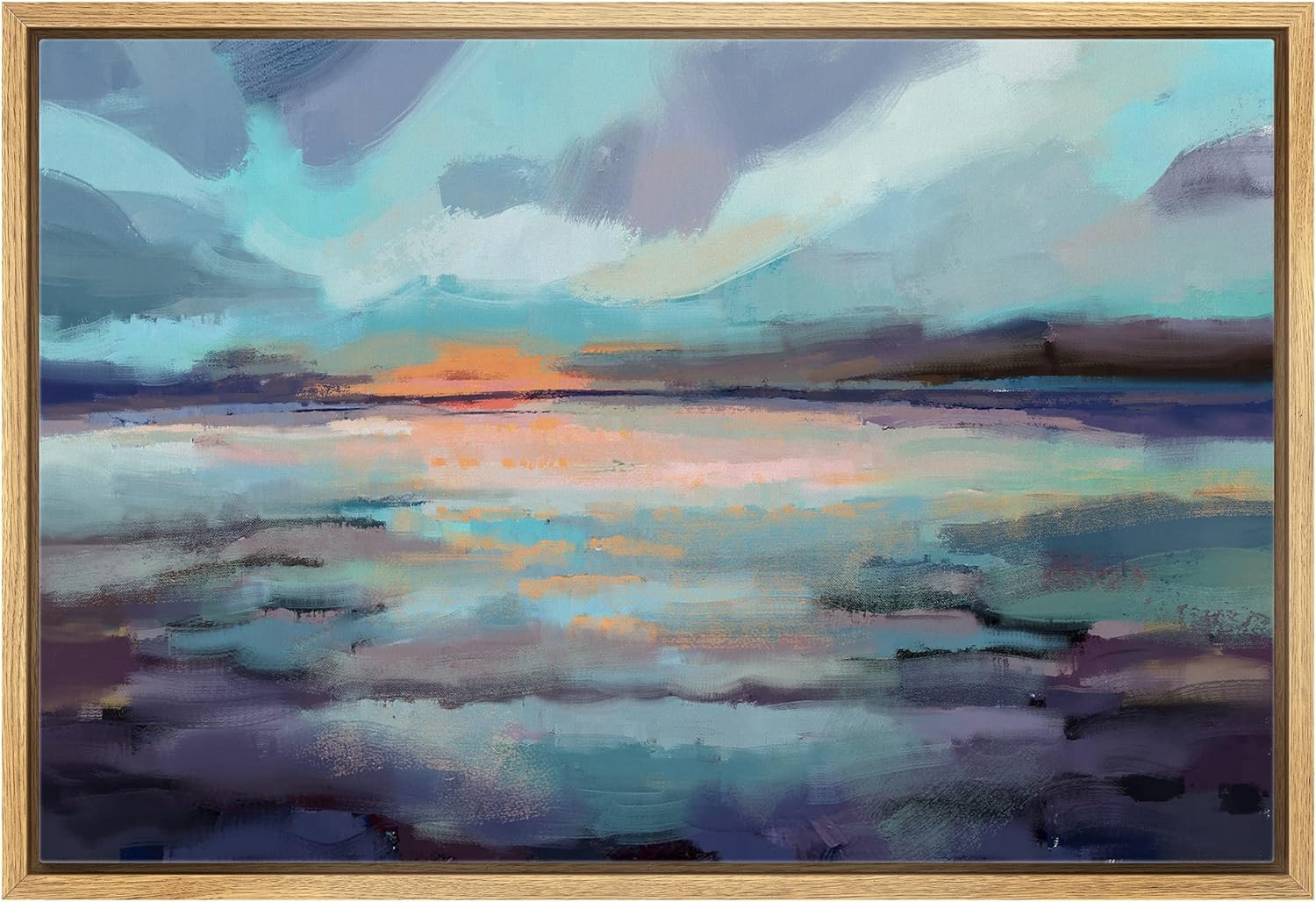 LXHB Canvas Prt Wall Art Watercolor Risg Sun Ocean Lake Sea Nature ...