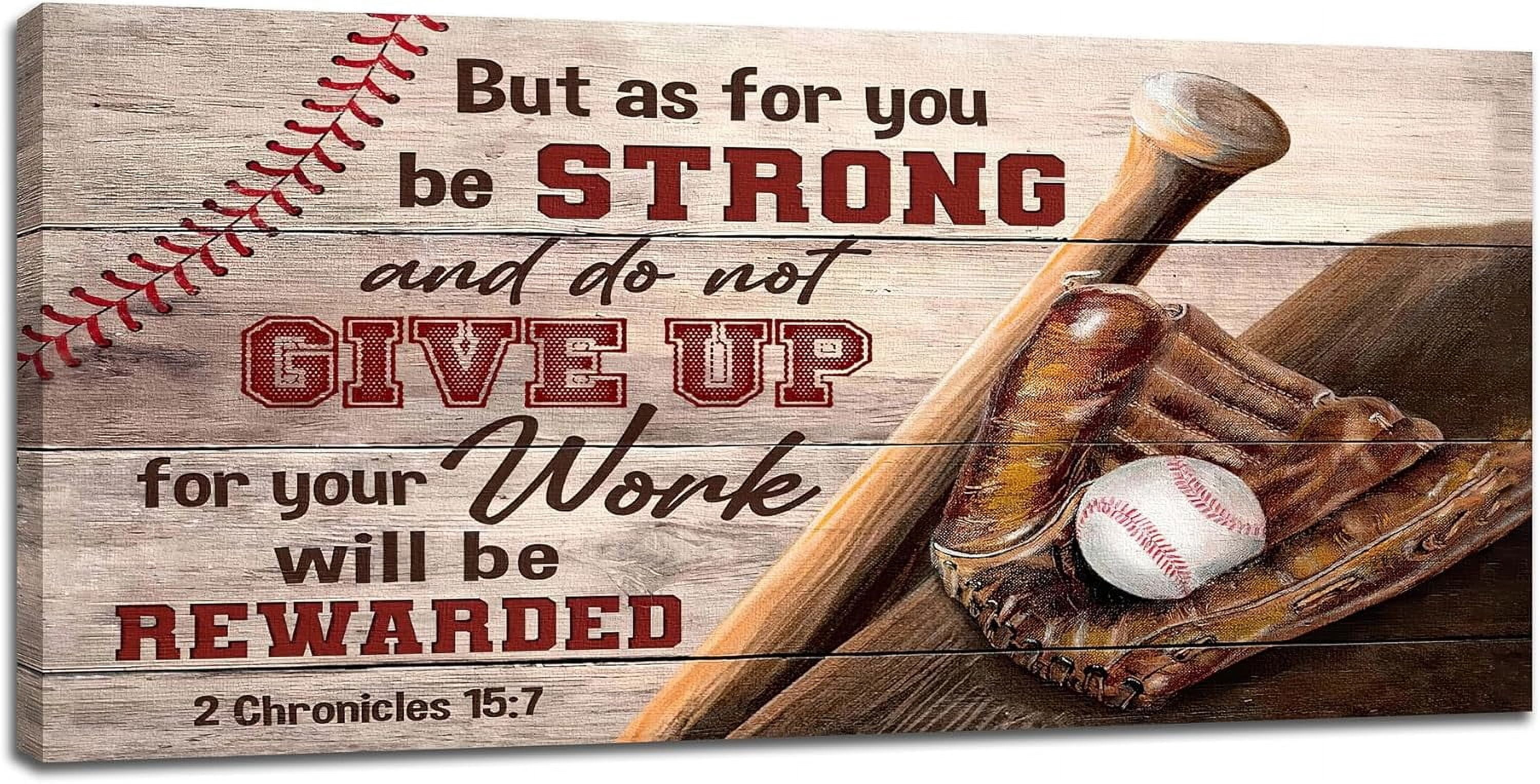 LXHB Christian Baseball Large Wall Art Boys Room Decor Scripture Sports ...