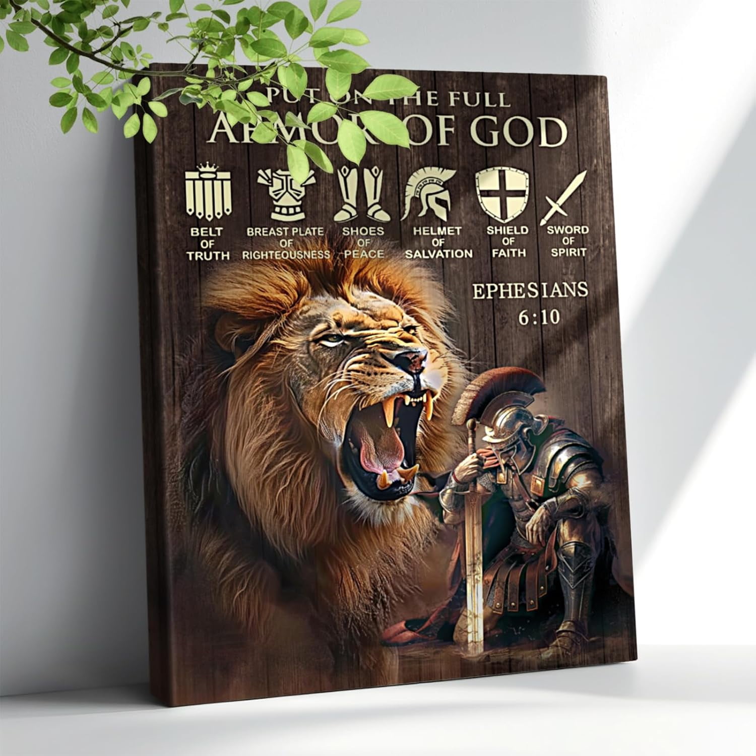 LXHB Christian Canvas Wall Art Armor of God Bible Verses Picture Prt ...