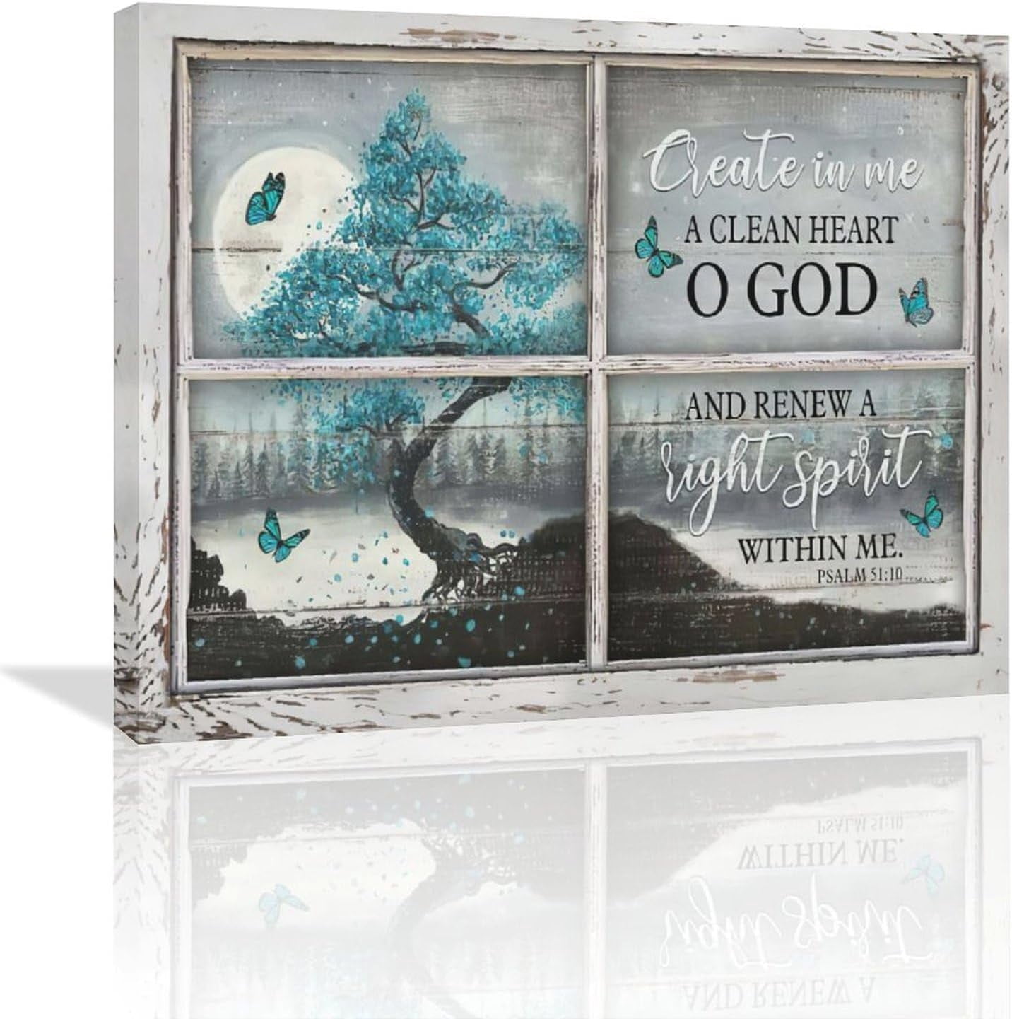 LXHB Christian Tree Wall Art Bible Verses Psalm Tree of Life Pictures ...