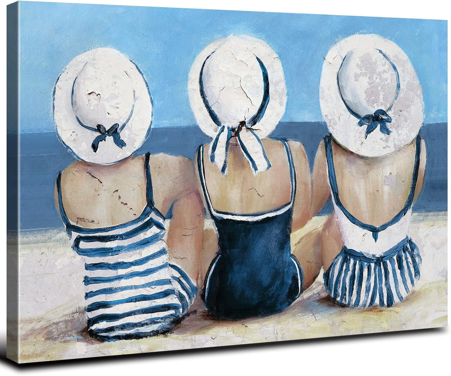 LXHB Coastal Beach Girls Wall Art Vintage Ocean Pictures Beach Wall ...