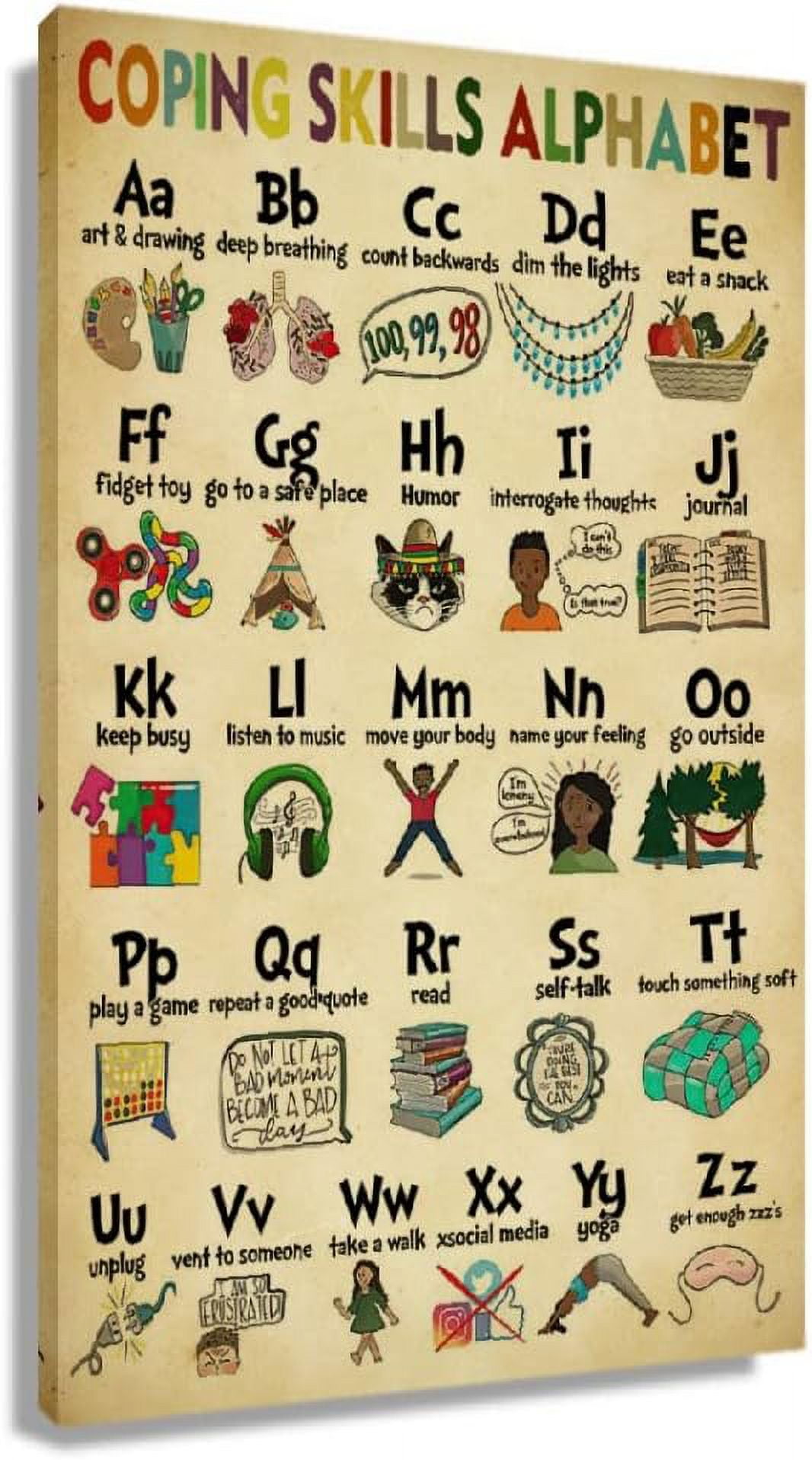 LXHB Copg Skill Alphabet Quotes Wall Art Modern Knowledge Chart Poster ...