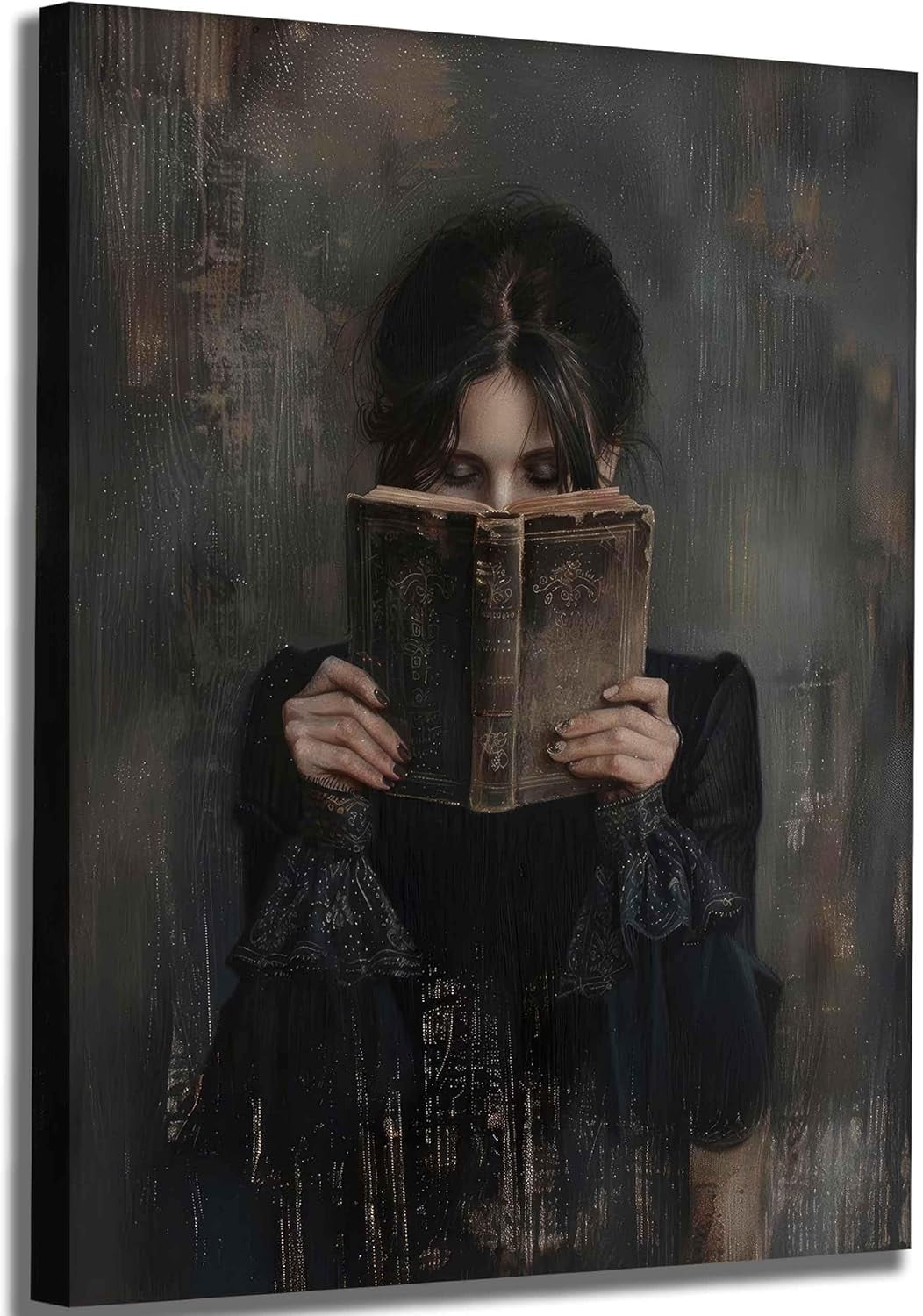 LXHB Dark Academia Canvas Wall Art Gothic Victorian Woman Readg Magic ...
