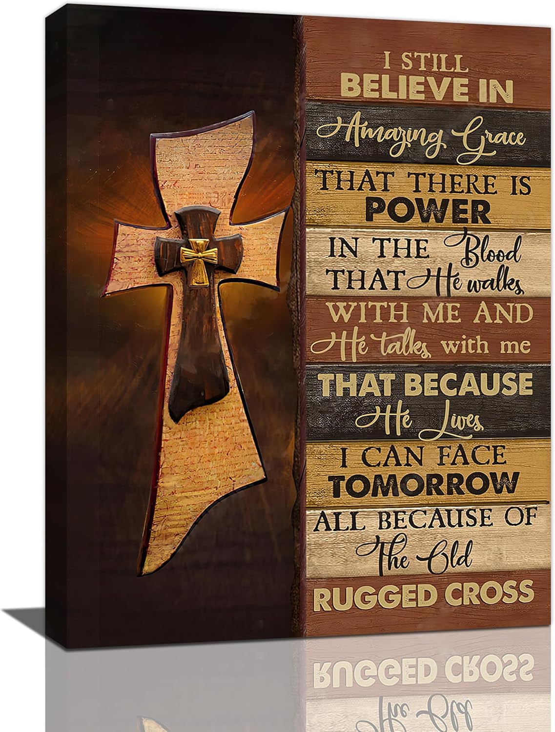 LXHB Farmhouse Christian Wall Art Religious Cross Wall Decor Rustic ...
