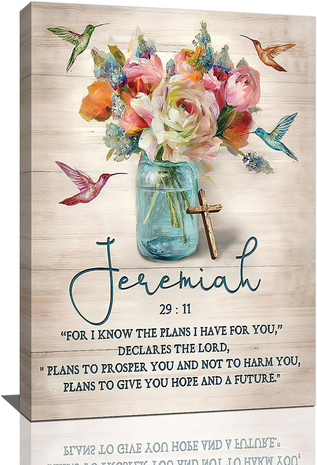 LXHB Farmhouse Scripture Wall Art Religious Bible Verses Canvas Prints ...