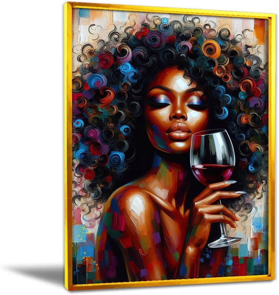 LXHB Golden Alumum alloy The Red We Girl Wall Art Black Woman Poster African American Canvas ...