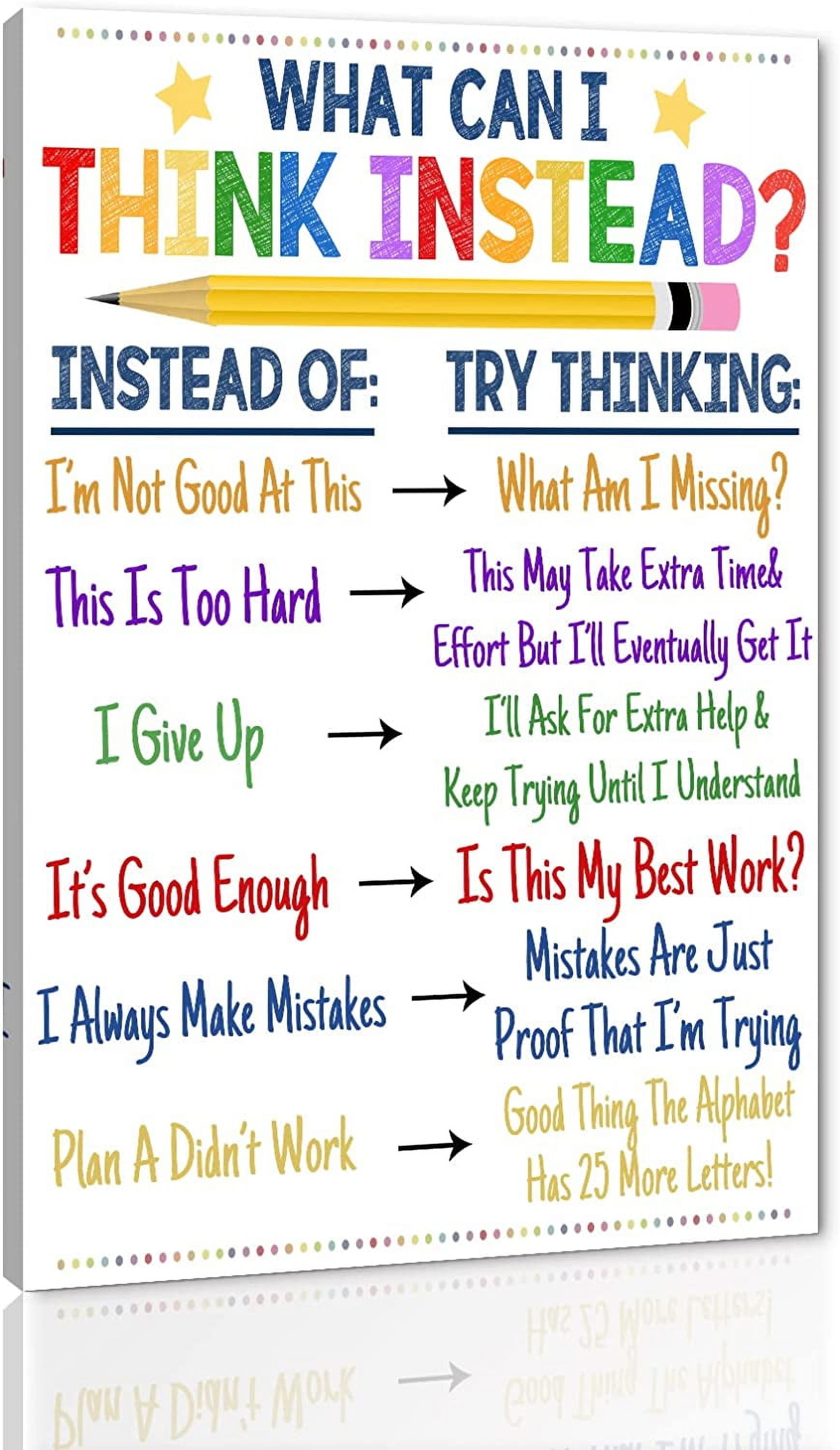 LXHB Inspirational Classroom Wall Decor What Can I Thinkstead Artwork ...