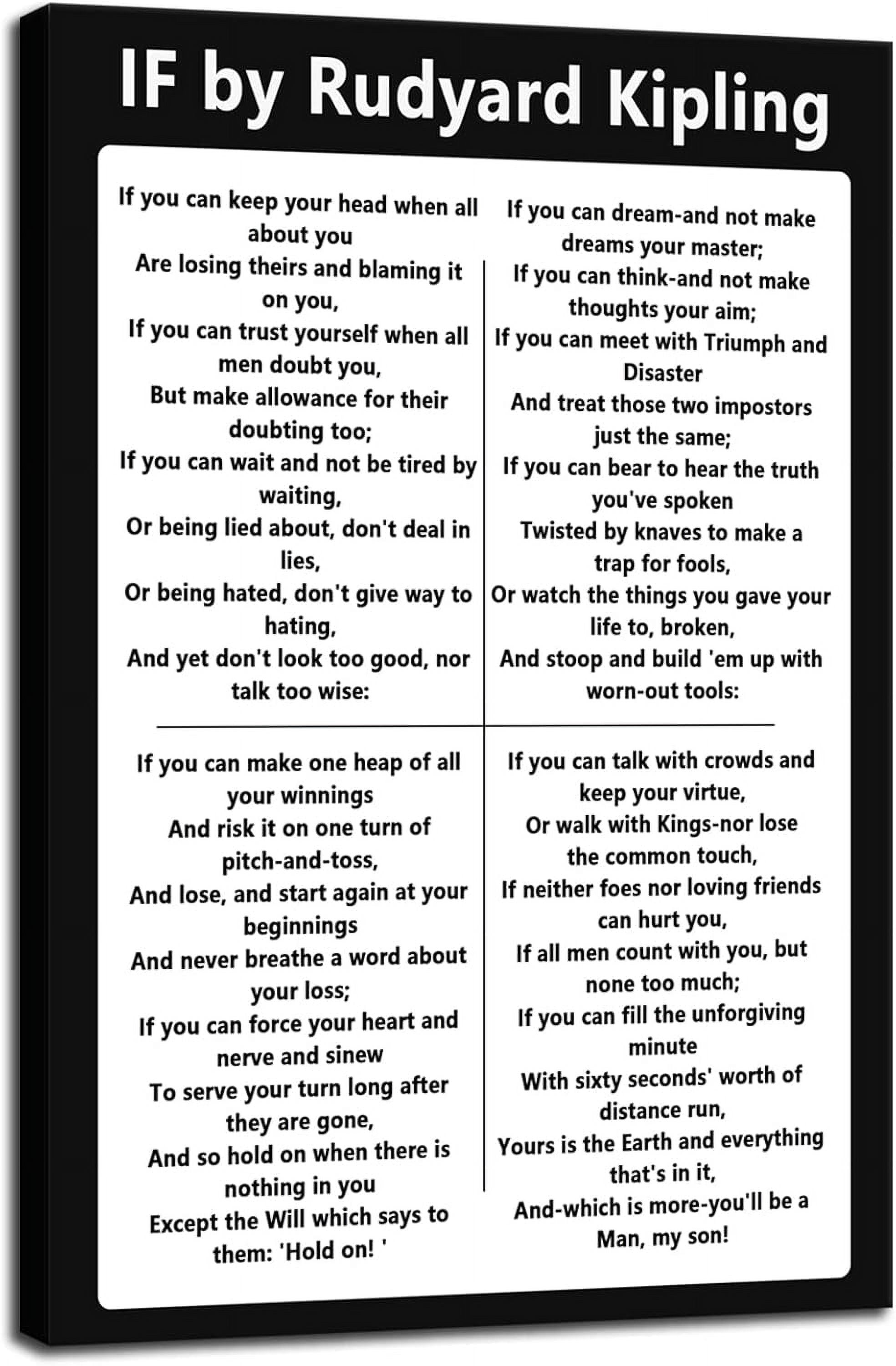 LXHB Inspirational Wall Art IF You Can Keep Your Head Rudyard KlpIing ...