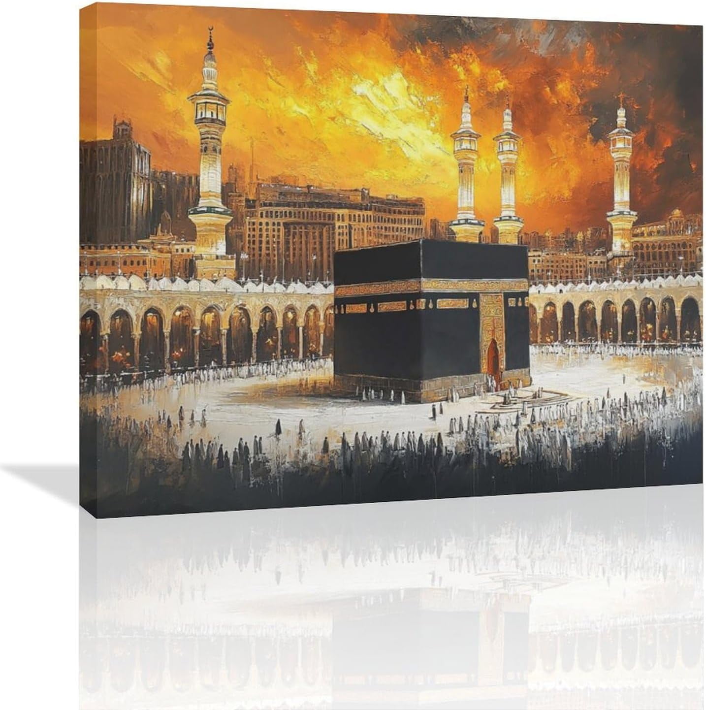 LXHB Islam Kaaba Wall Art Islamic Mosque Pictures Wall Decor Mecca Muslim Canvas Prints Painting ...