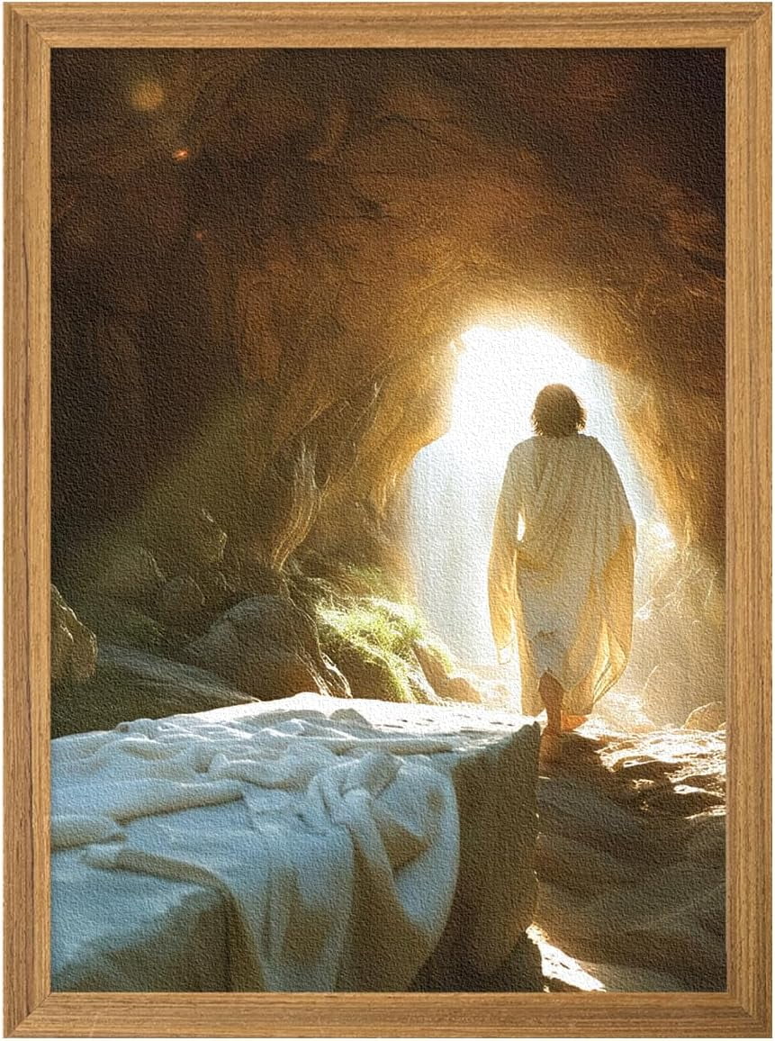 LXHB Jesus 3D Textured Wall Art, Jesus Leaves the Tomb Christian Wall ...
