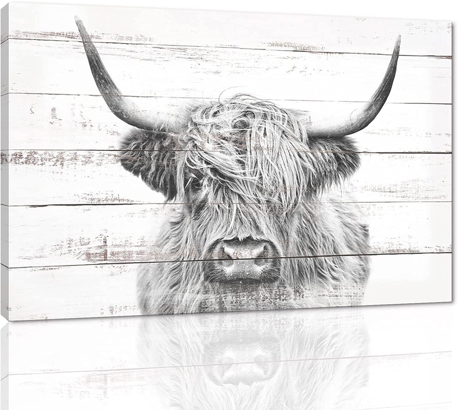 LXHB Large Highland Cattle Decor Farmhouse Style Highland Cattle Canvas ...