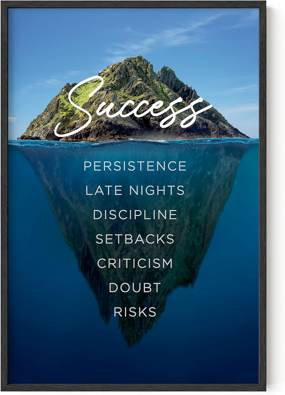 LXHB Motivational Art Hustle- Home Office Wall Decor, Money Art for ...