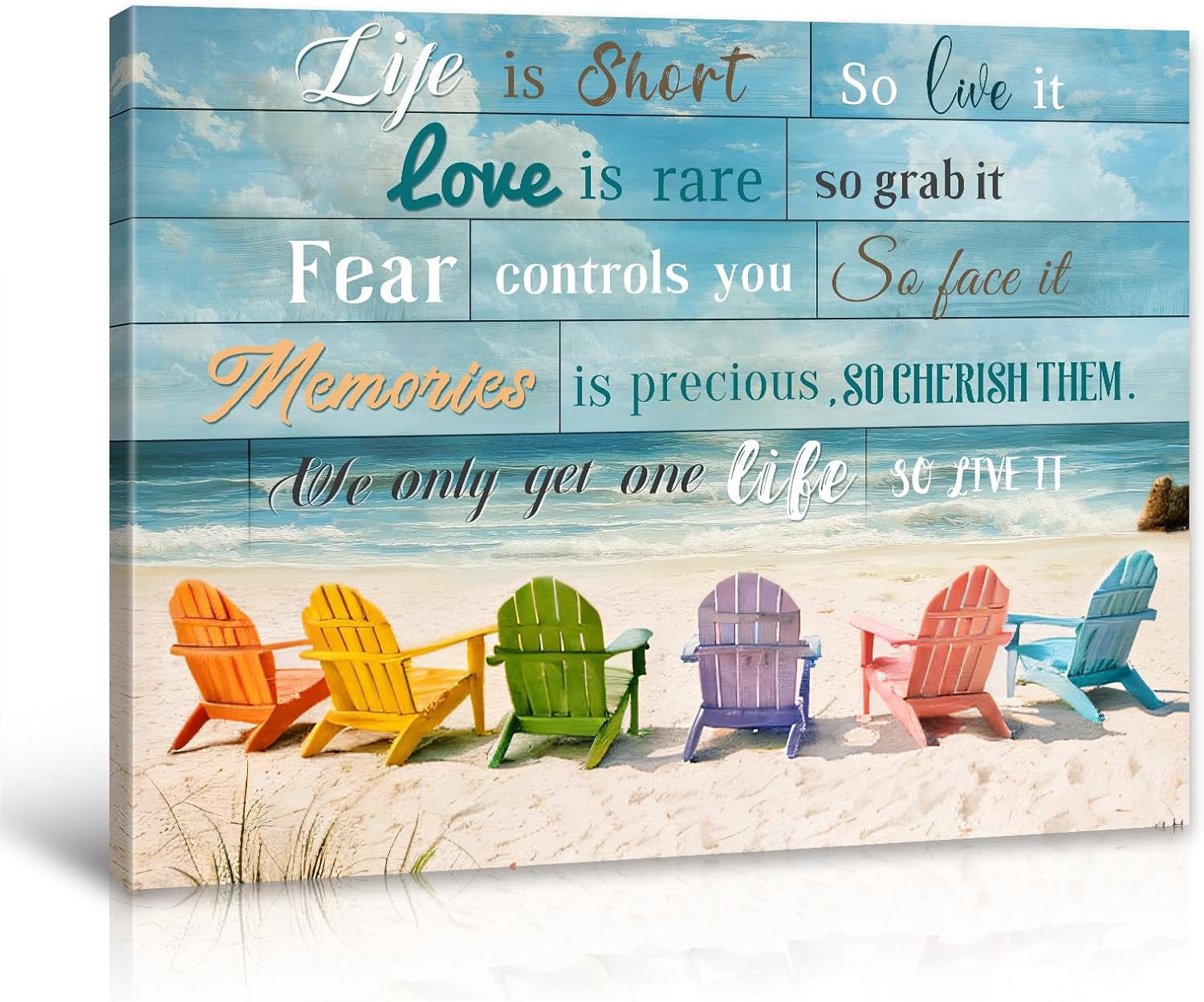 LXHB Motivational Beach Wall Art Coastalspirational Quotes Wall Decor ...