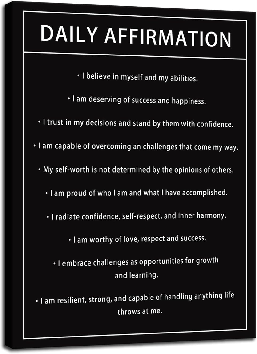LXHB Motivational Office Canvas Wall Art Daily Affirmations ...
