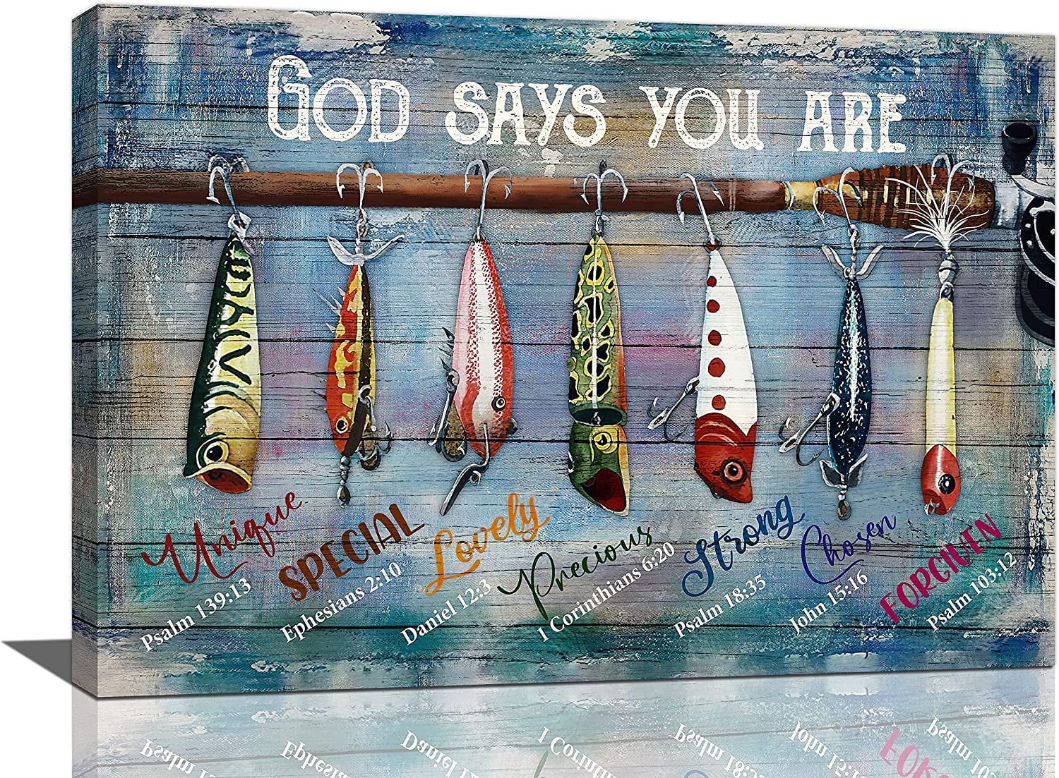 LXHB Nautical Wall Art spirational Scripture Fish Pictures Fishg Wall ...
