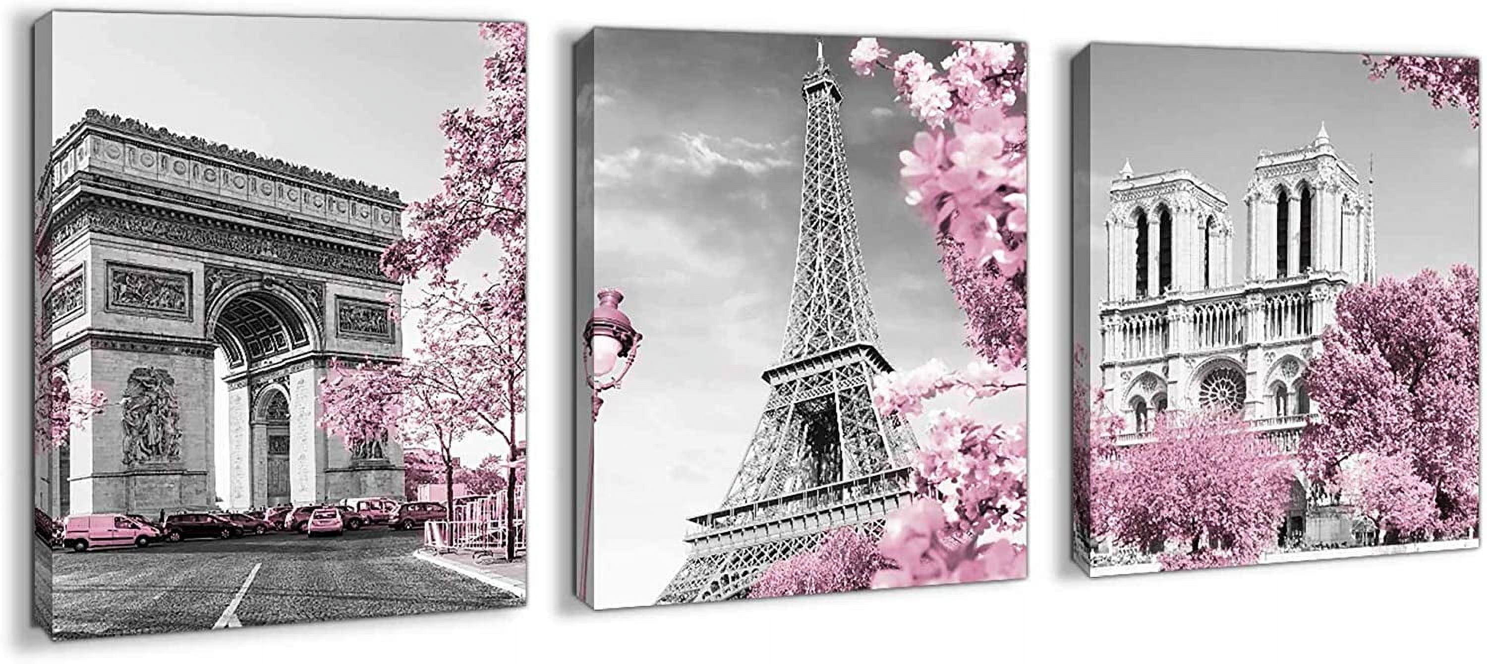LXHB Paris Eiffel Tower Wall Decor for Girls Bedroom Pink Paris Room ...
