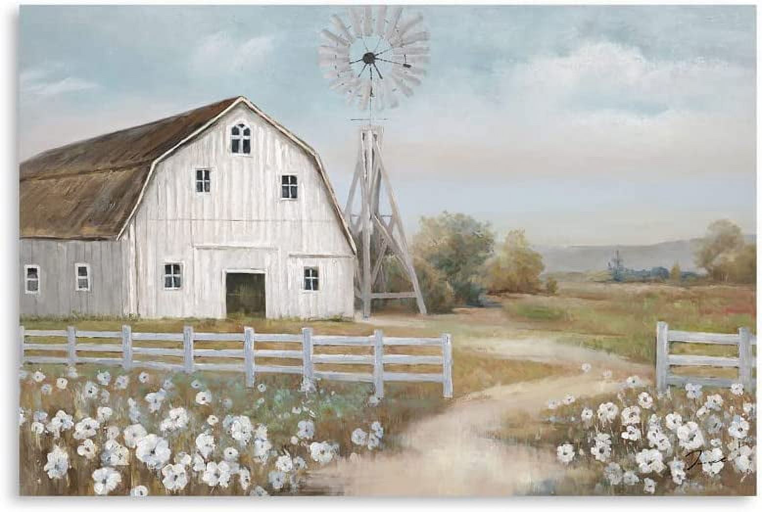 LXHB Pictures of Barns Handpainted Wall Canvas Old Rustic Bedroom ...