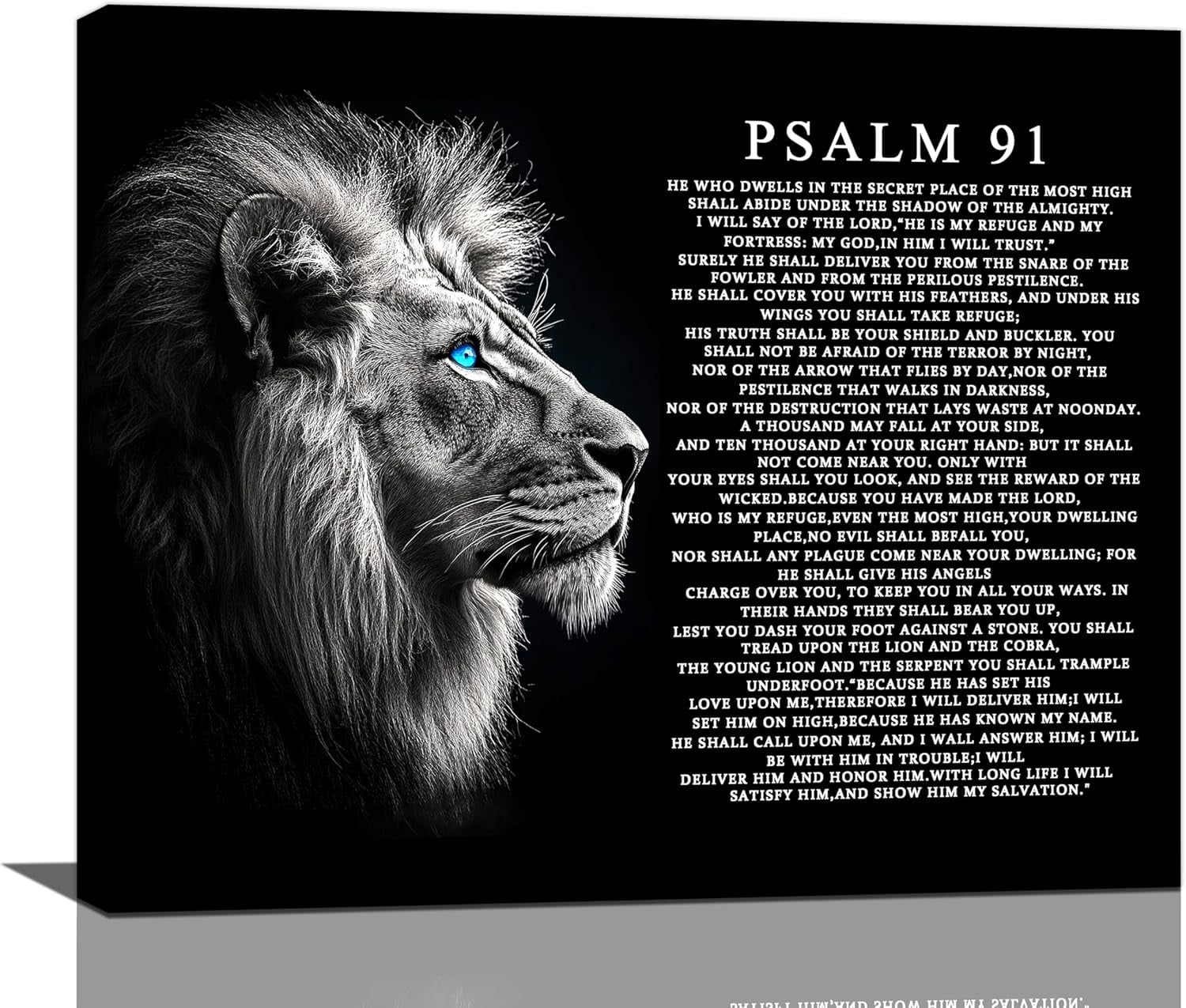 LXHB Psalm 91 Wall Art Lion of Judah Pictures Christian Scripture Bible ...