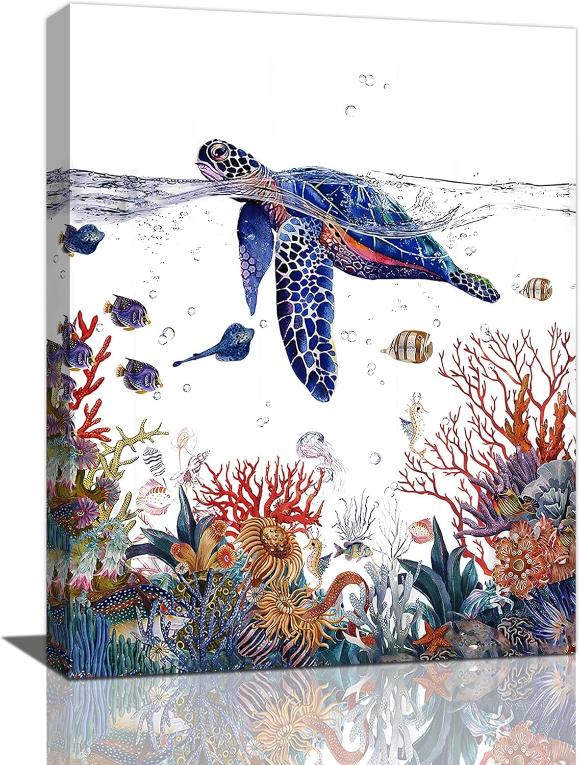 LXHB Sea Turtle Bathroom Decor Wall Art Ocean Theme Canvas Prts Fish ...