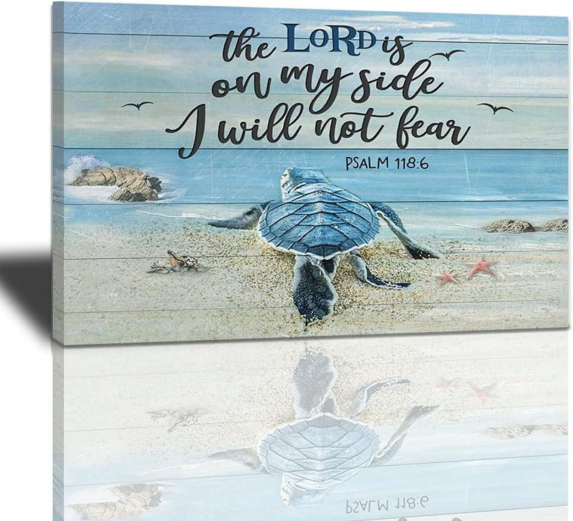LXHB Sea Turtle Bathroom Wall Art Christian Beach Turtle Picture Wall ...