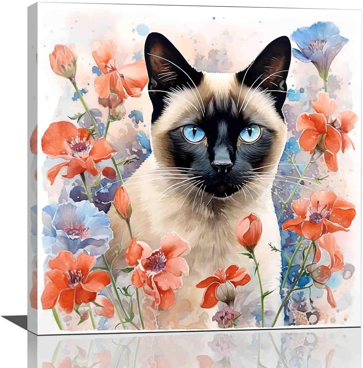 LXHB Siamese cat watercolor patg prt - watercolor landscape art,nursery ...