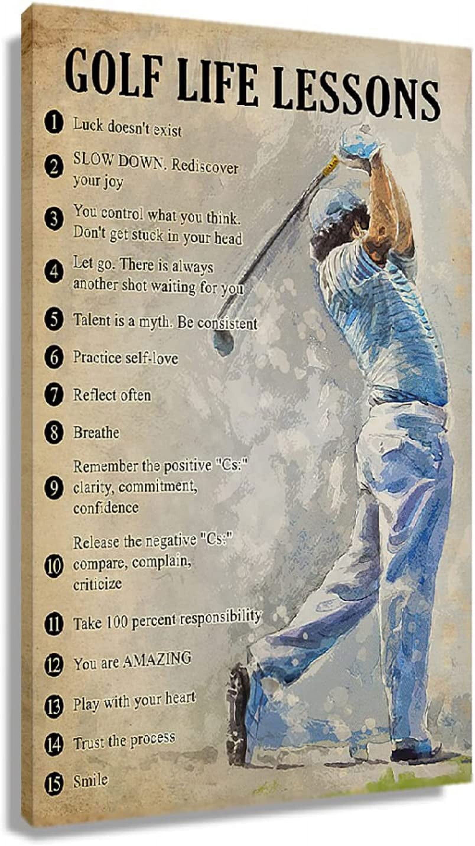LXHB Vtage Golf Poster Quotes Wall Art Motivational Canvas spirational ...