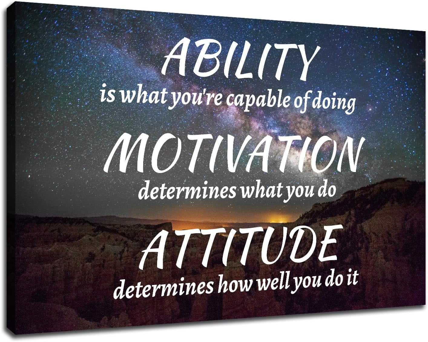 LXHB spirational Wall Art Ability Motivation Attitude Quote Canvas ...
