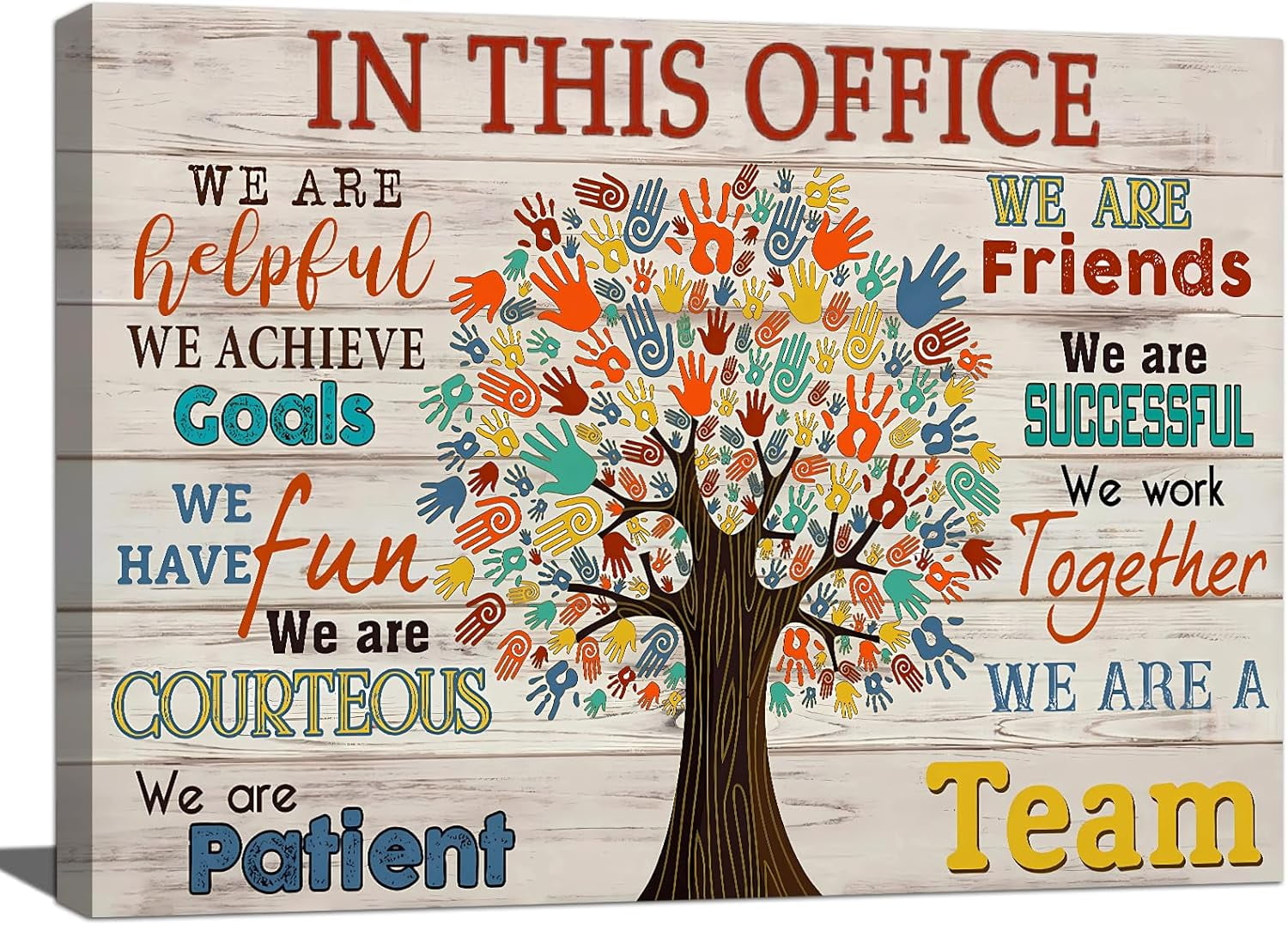 LXHB spirational Wall Art for Office This Office We Are A Team Canvas Wall Decor Motivation ...