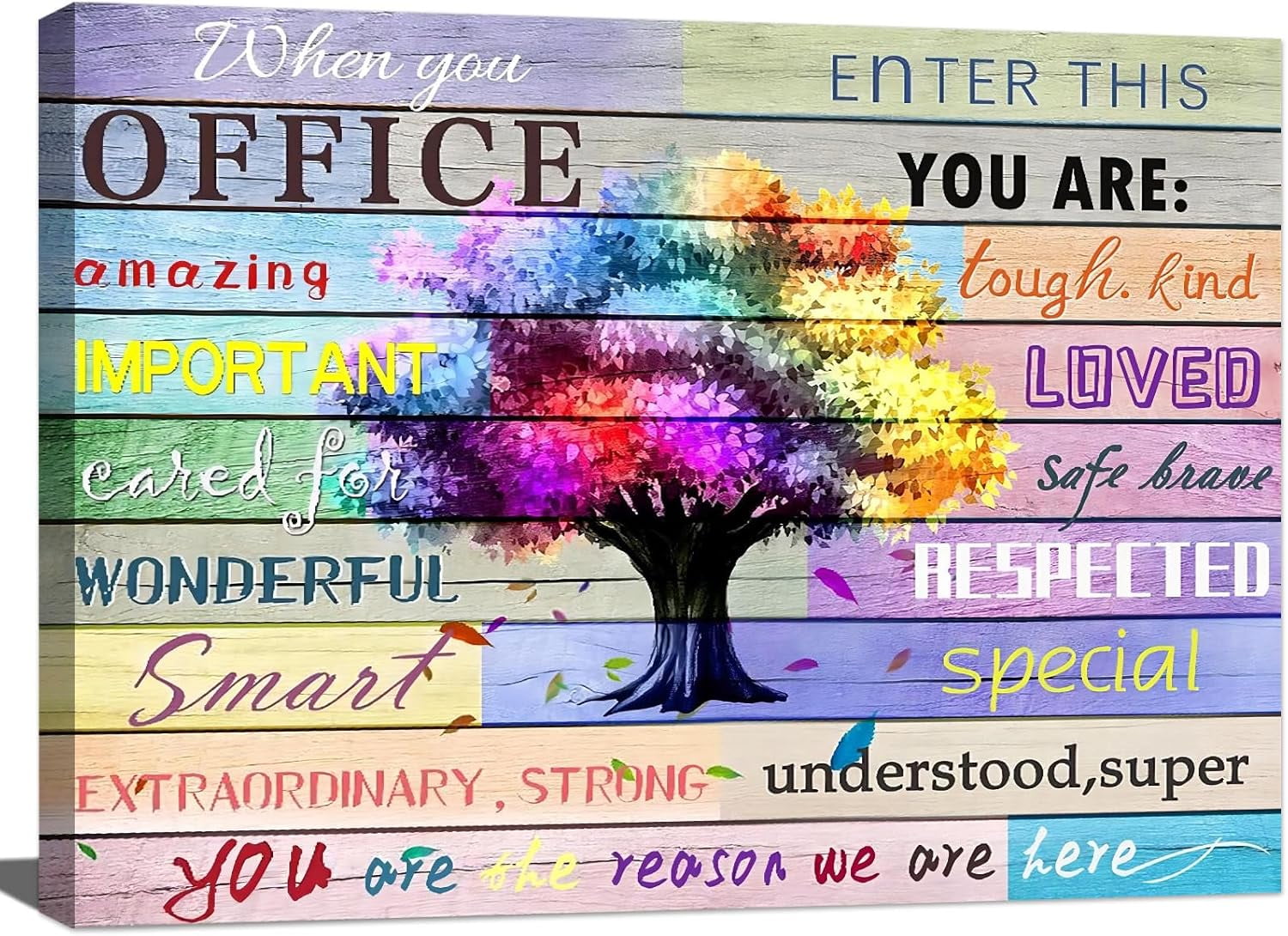 LXHB spirational Wall Art for Office - Team Rules Motivation Positive ...