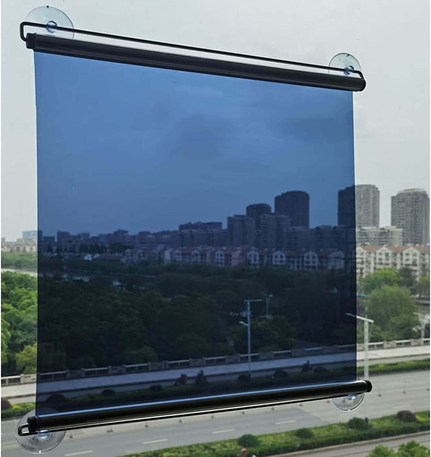 LXLA One-Way Mirror Roller Shade with Suction Cups, Punch-Free Single ...