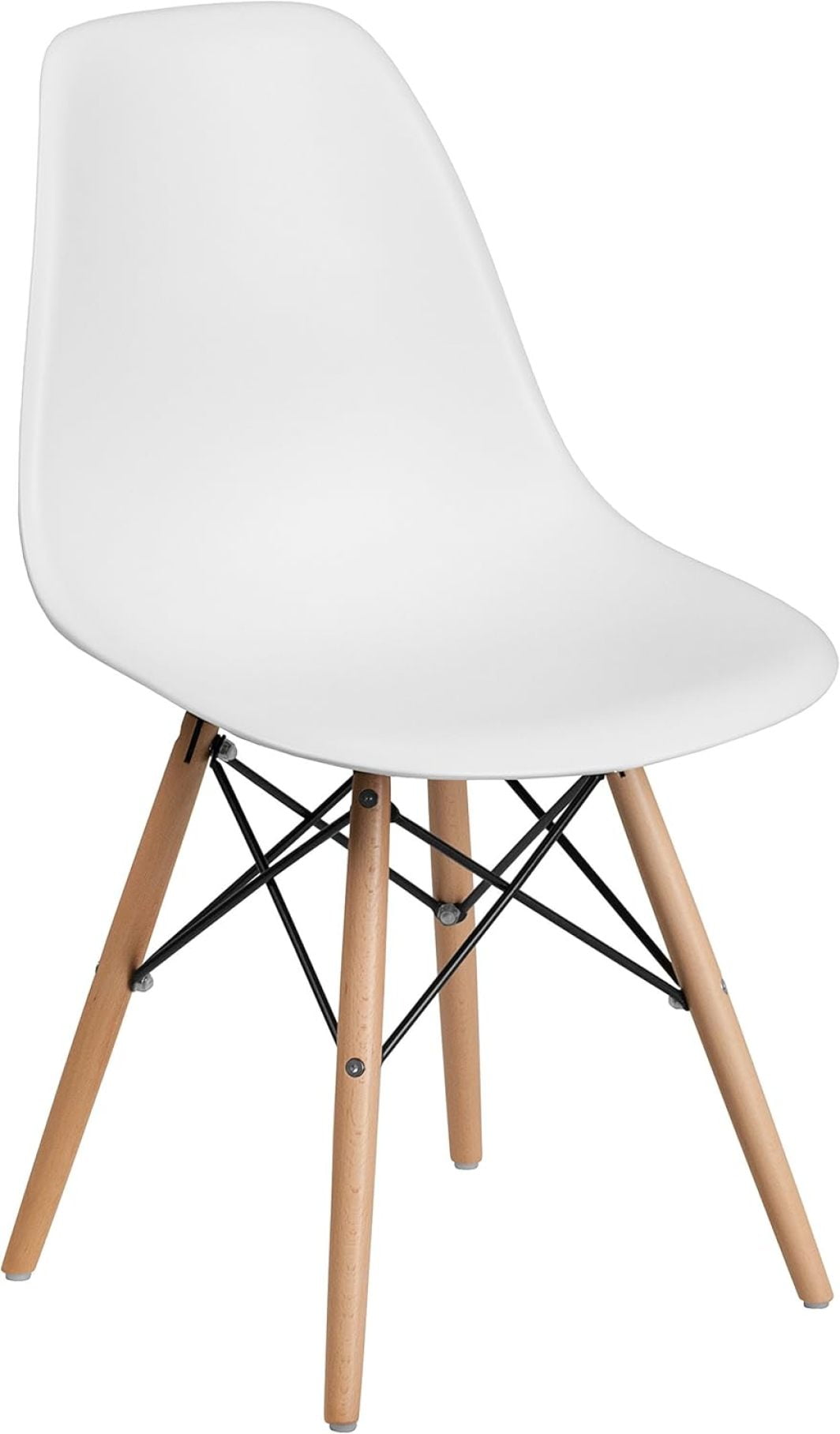LXLP Elon Series Plastic Modern Dining Chair with Wooden Legs, Mid ...