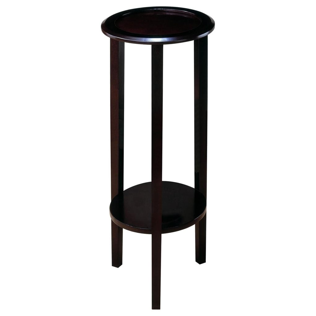 LXLP - Kirk - Wood - 12-Inch Round Plant Stand Side Table with Lower ...