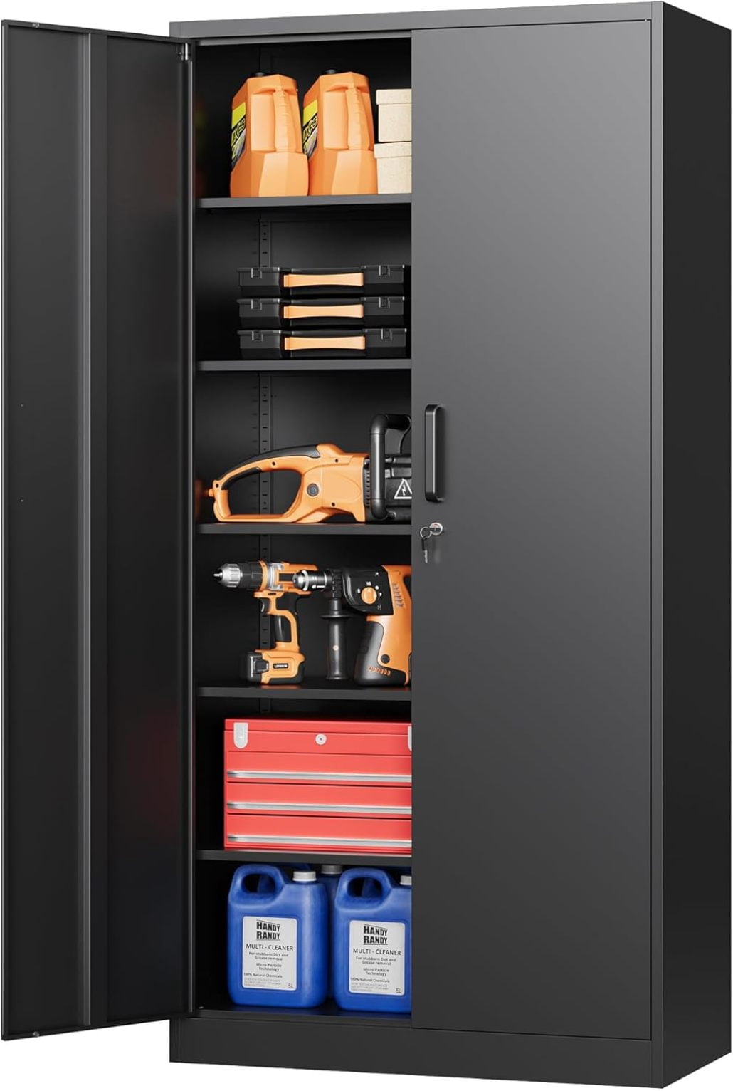 LXLP Metal Garage Storage Cabinet with Lock, 71
