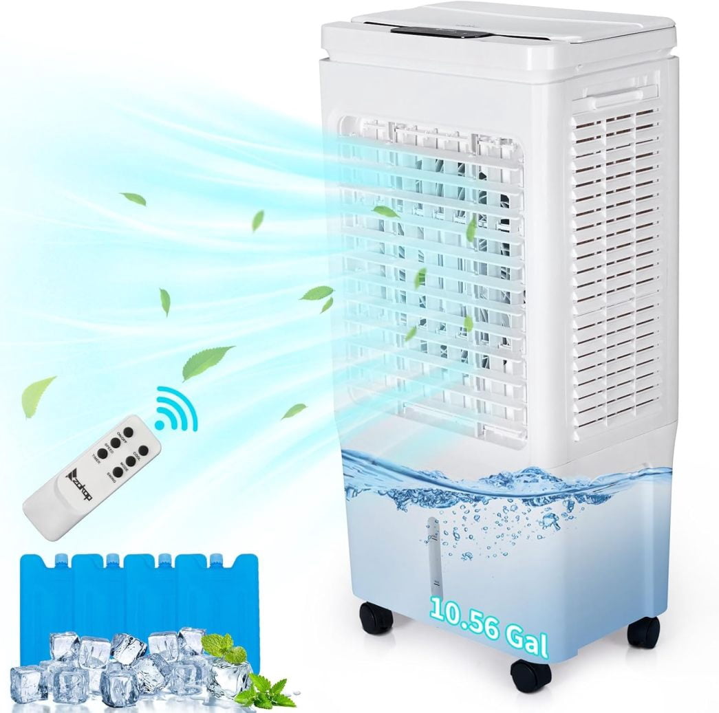 LXLP Portable Swamp Cooler w/Remote Control, 2059 CFM Evaporative Air ...
