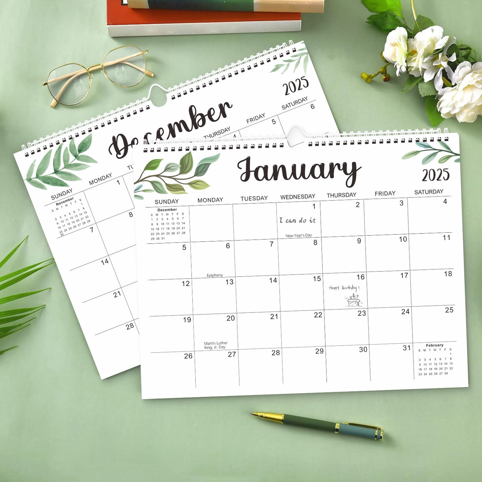 LXPAM Large Print Wall Calendar 2025 (Seasons),11.5x14.5" Open ...