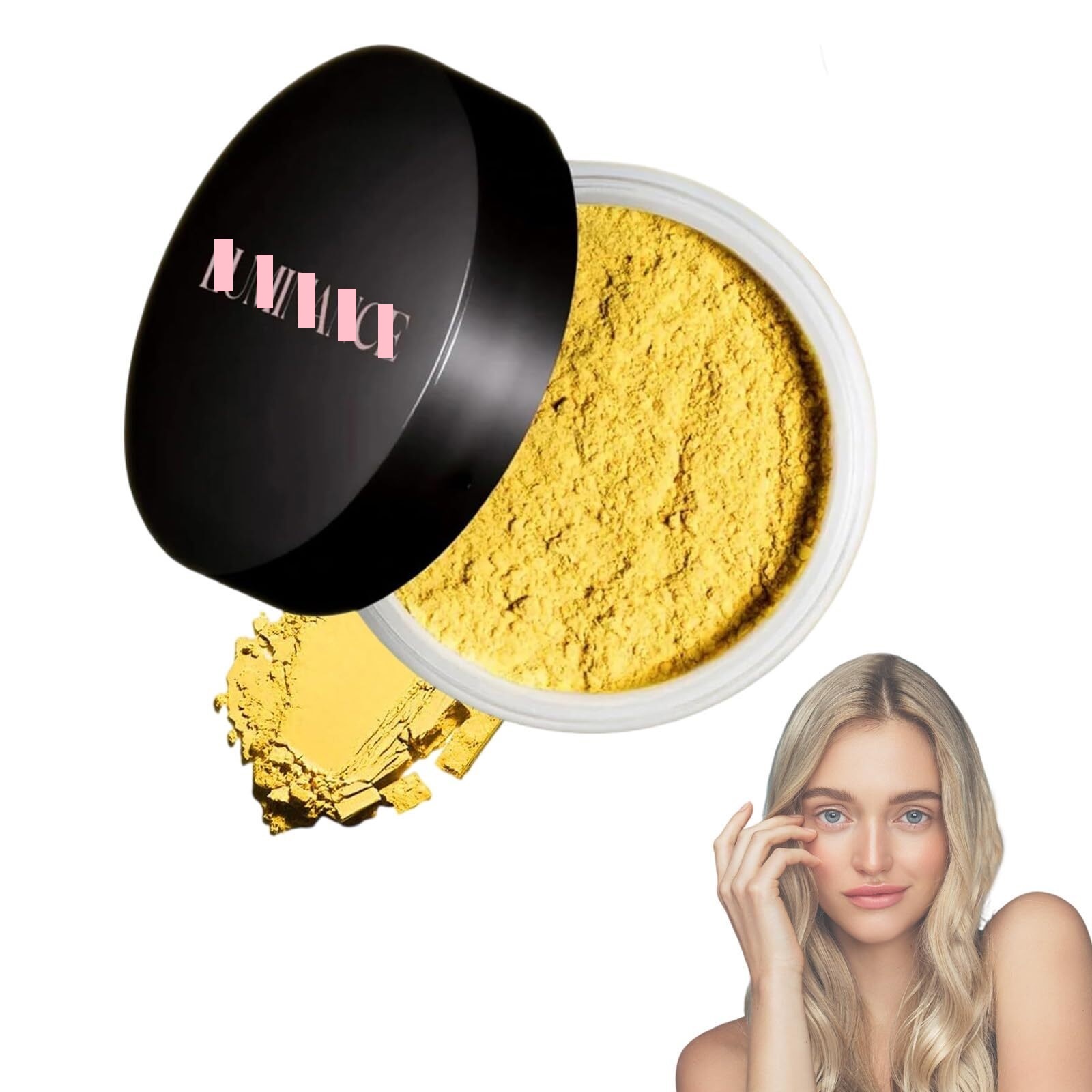 LXQ Luminance Pink Powder,Ultra Pink Setting Powder,Long-Lasting ...