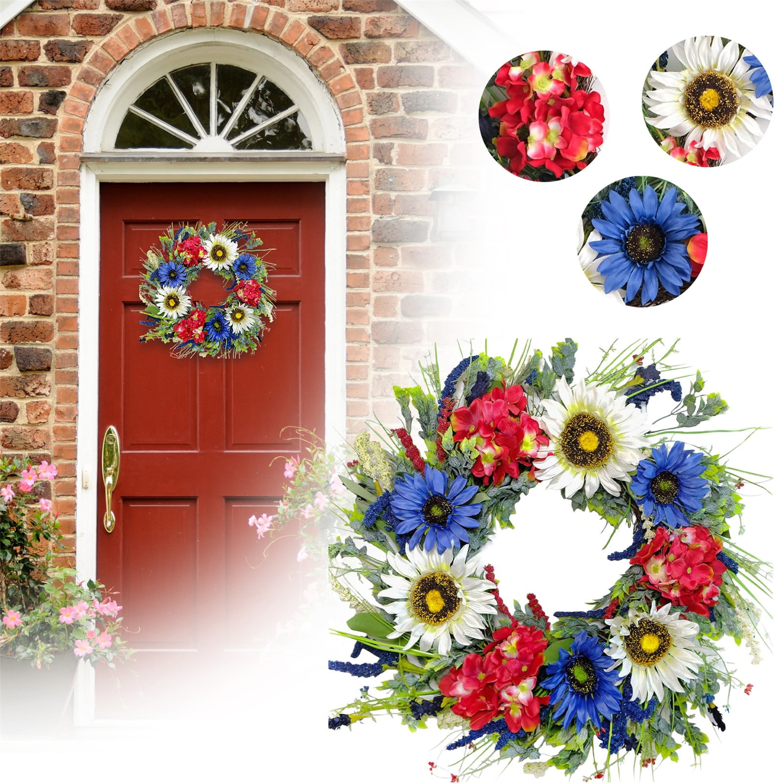 LXUVQ Memorial Day Wreaths 4th of July Wreath Patriotic Wreaths for ...