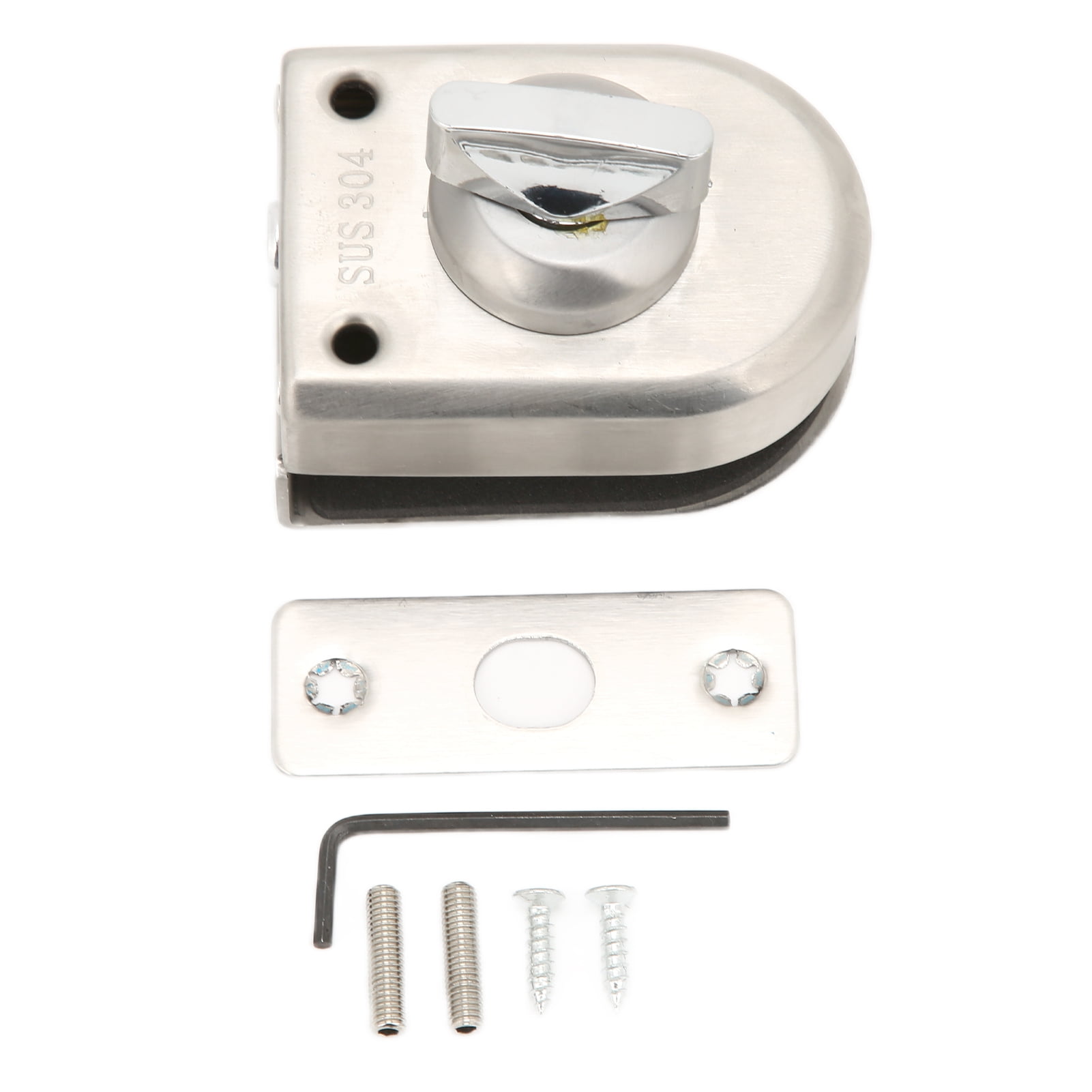 LXW 10?12mm Frameless Single Glass Door Lock Stainless Steel Push ...