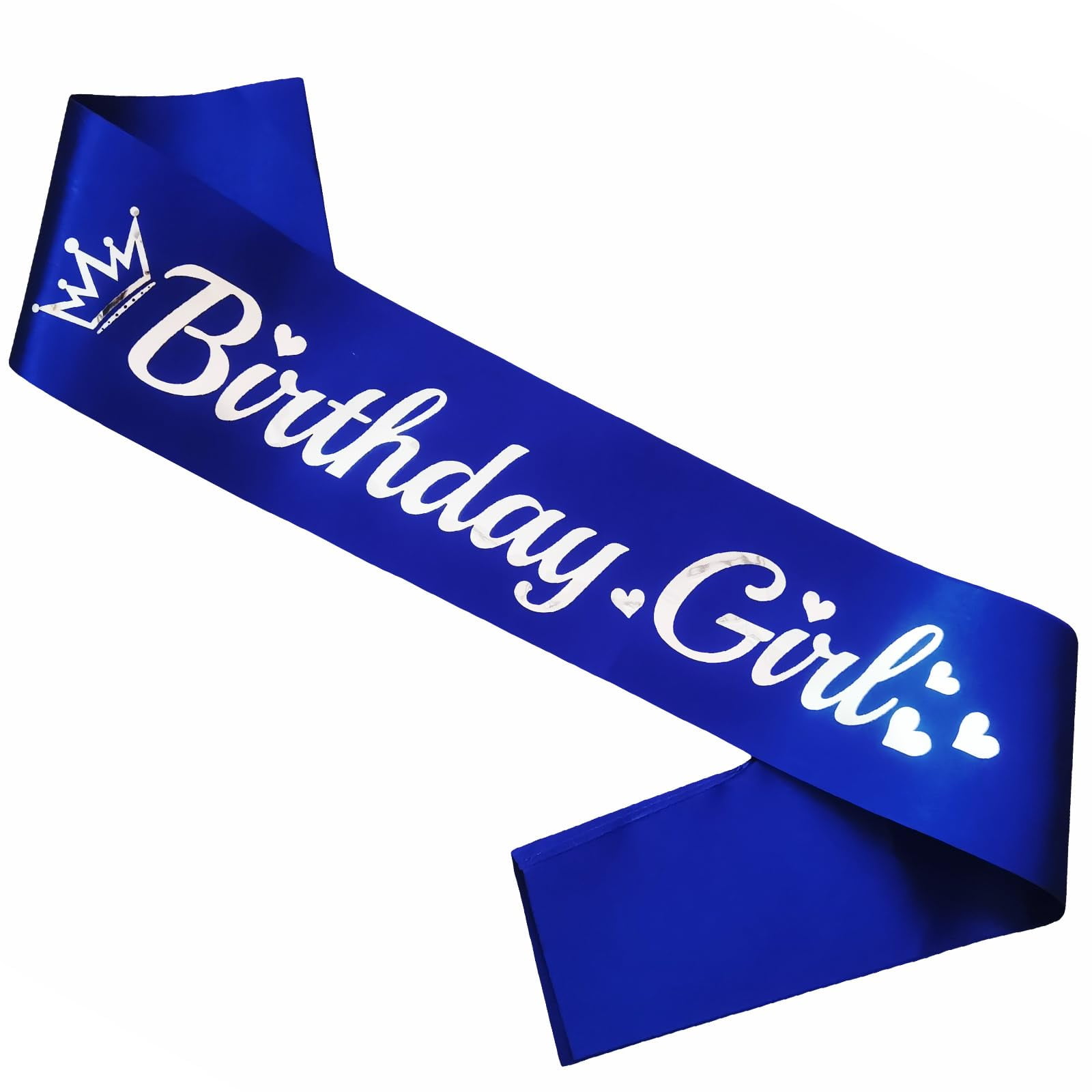 LXYXUUN Birthday Girl Sash Royal Blue, KKS1 Silver Foil Birthday Sash ...
