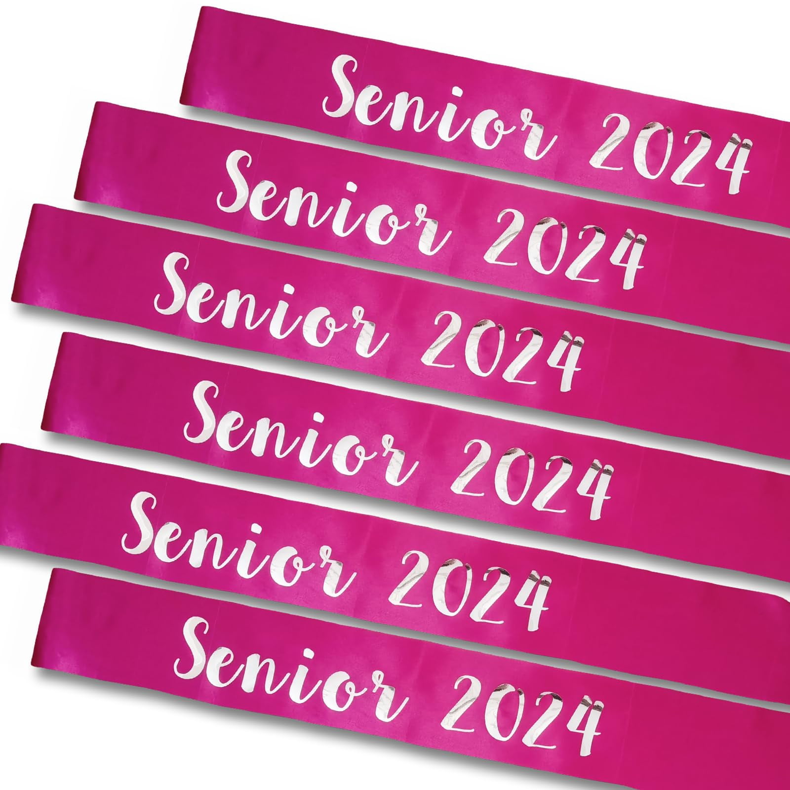 LXYXUUN Senior 2024 Sash ZS23 6 Pack, Foil Silver Hot Pink Finally ...