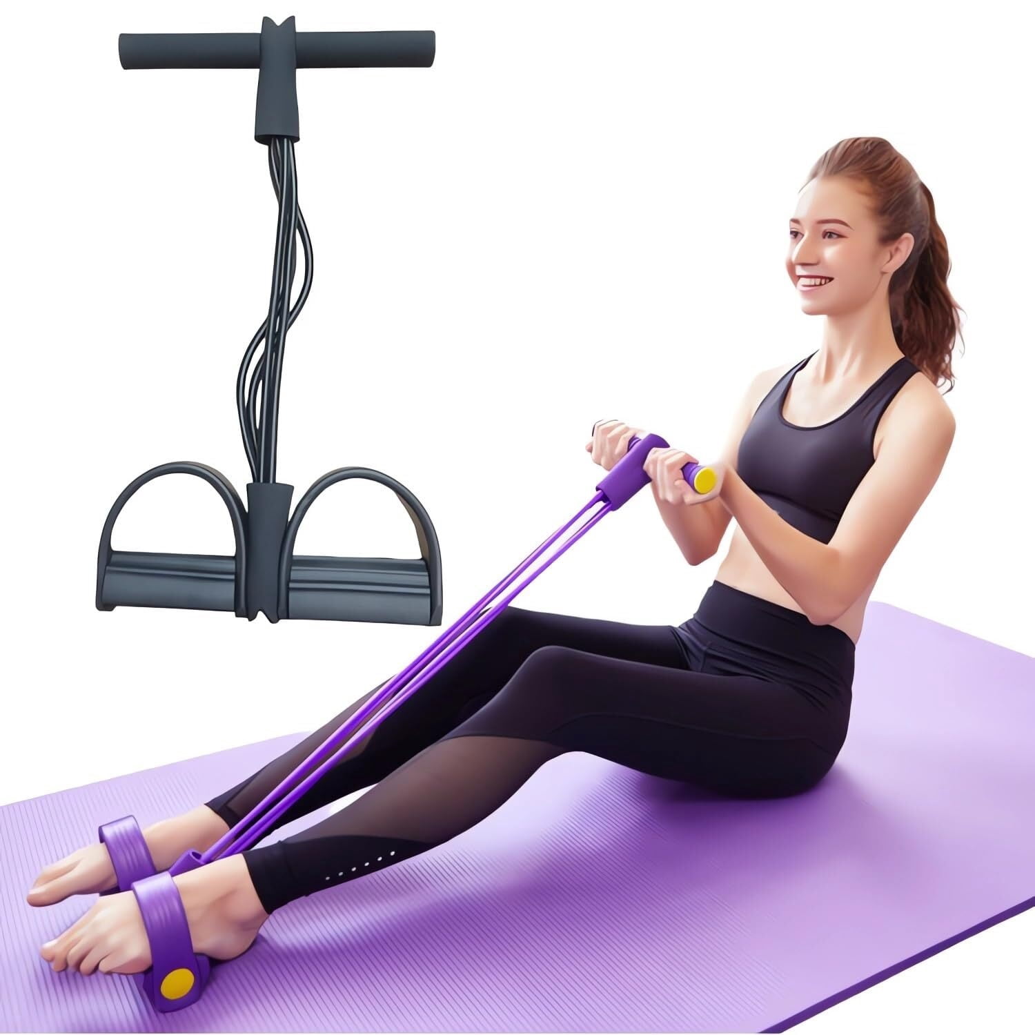 LY 21 Fitness Resistance Bands-4 Tube Pedal Ankle Puller 2025 Upgrade ...