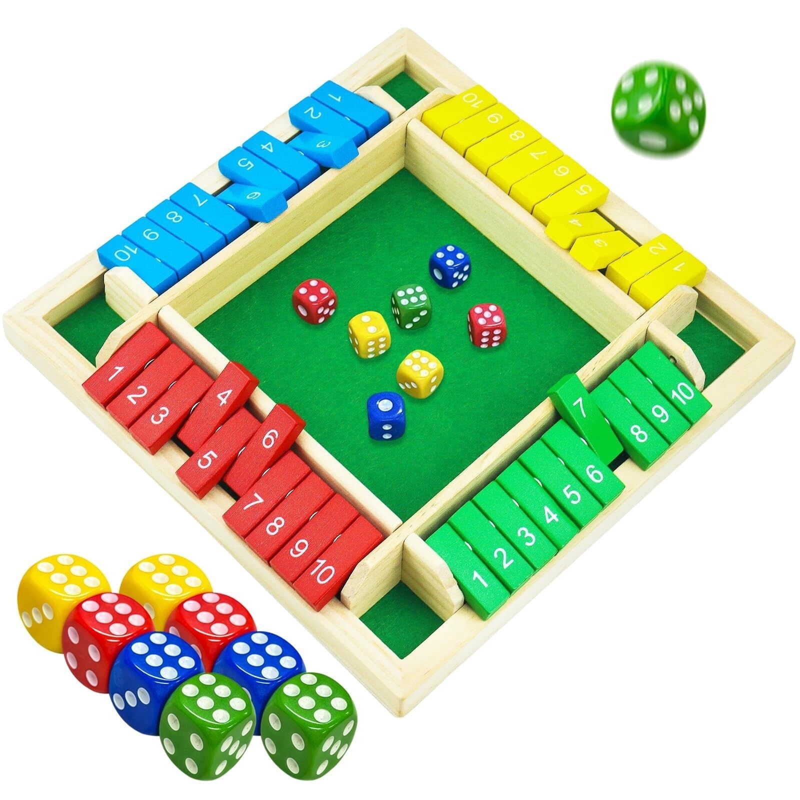 Wooden The Box Game, Family Educational Math Board Game, 8 Dices ...